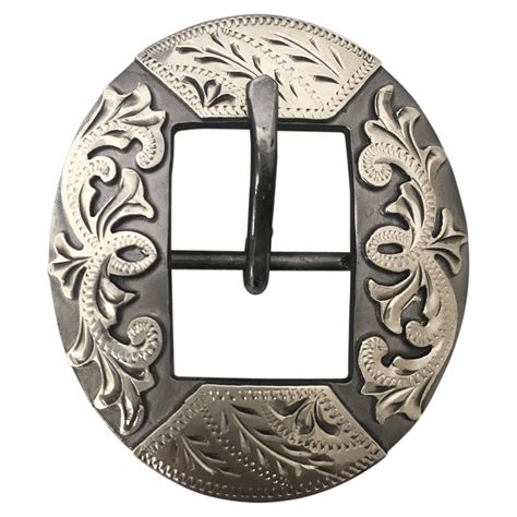 Cshb 140 Custom Silver Floral Cart Buckles Corriente Buckle