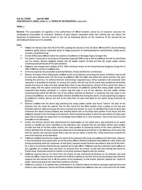 Mallilin Vs People Of The Philippines Pdf Burden Of Proof Law