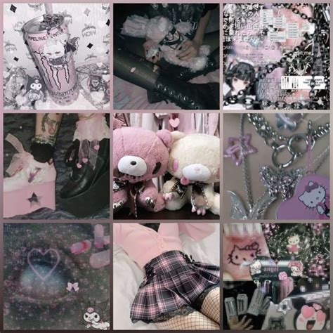 Grayish Pink Bears Ftu 🩷🩶 Moodboard Design Pastel Goth Aesthetic