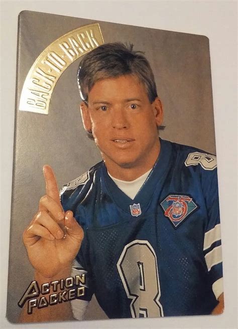 Troy Aikman 1994 Action Packed Dallas Cowboys 120 Football Card Back