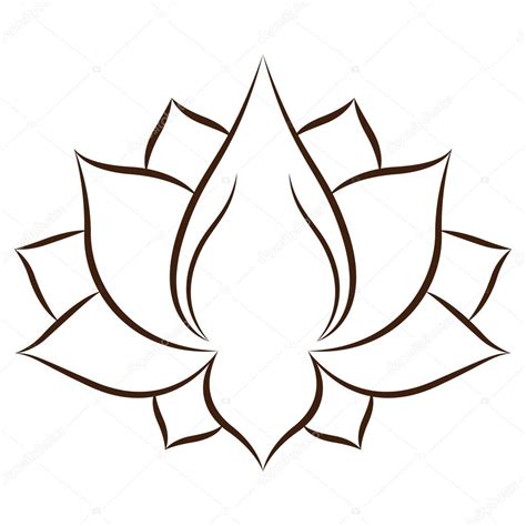 Contorno Del Disegno Del Fiore Di Loto