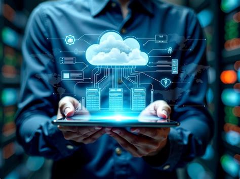 Cloud Computing Data Center Concept Of Digital Cloud Solutions On Pcb