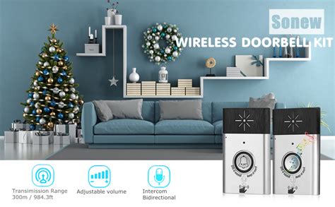 portable wireless voice intercom two way talk doorbell mobile indoor outdoor chime interphone