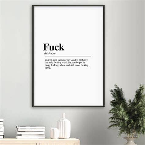 Fuck Framed Definition Poster