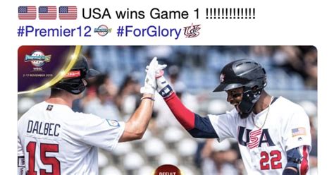 홈런 4방 미국 네덜란드 9 0 대파버나디나 2볼넷 프리미어12