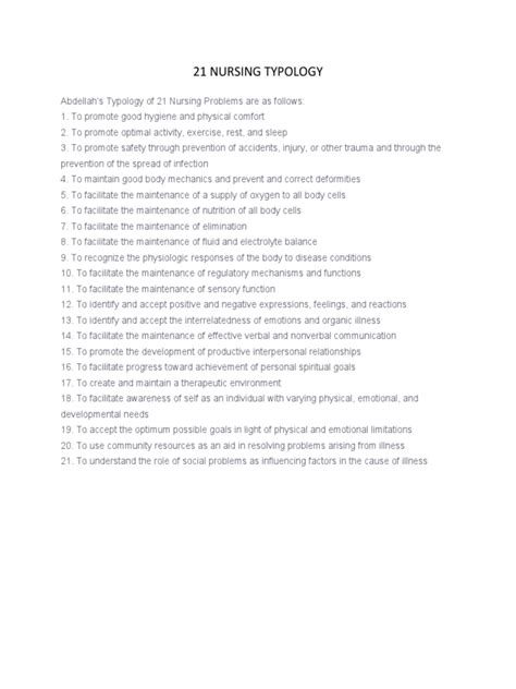 21 Nursing Typology Pdf