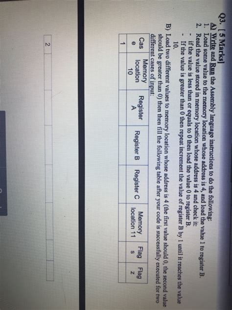 Solved Q3 5 Marks A Write And Run The Assembly Language