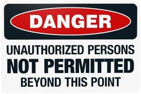 Unauthorized Persons Not Permitted Beyond This Point Warning Sign Do