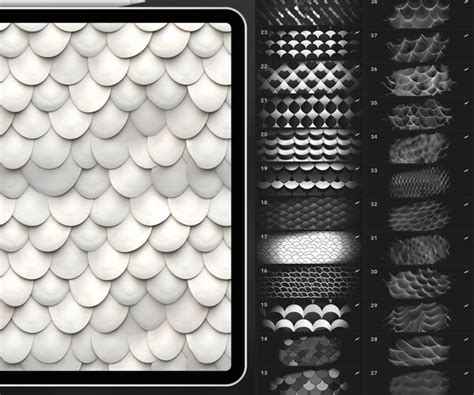Artstation 120 Procreate Scale Textures Mermaid Scale Procreate