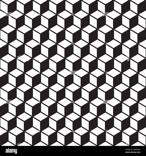 Seamless Wireframe 3d Cube Pattern Background Texture Stock Vector