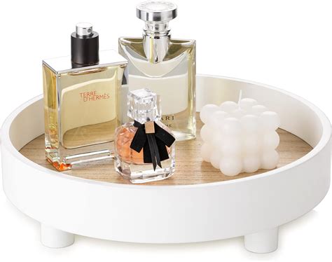Hanobe Round Decorative Vanity Tray White Bathroom Perfume