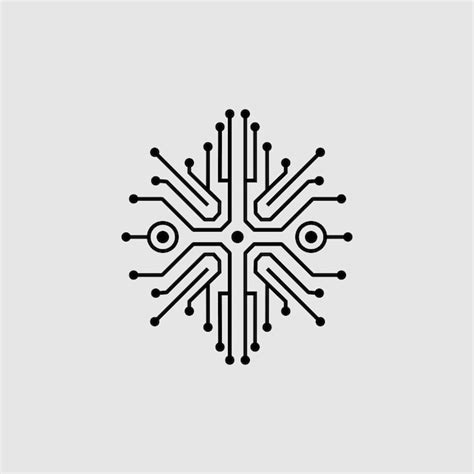 Circuit Board Icon Technology Scheme Symbol Vector Illustration