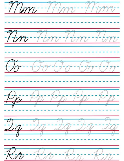 Cursive Alphabet Chart Printable Free Template