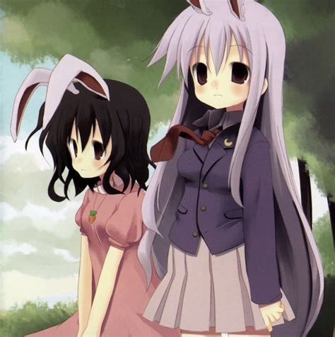 Reisen Udongein Inaba And Inaba Tewi Touhou Drawn By Shiro Octet Danbooru