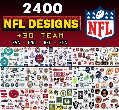 2400 Nfl Football Svg Bundle For Cricut Nfl Logo Nfl Teams Svg Cut