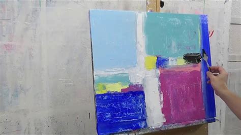 Pintando Un Cuadro Abstracto Con Acrílico Demostración Color T 07