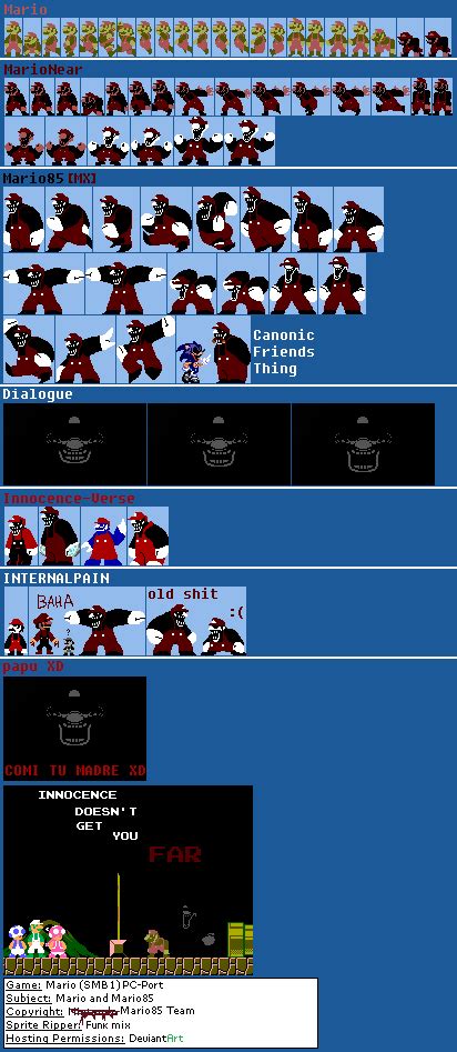 Mario Smb1 Pc Port Mario 85 Mx Sprites Sheet By