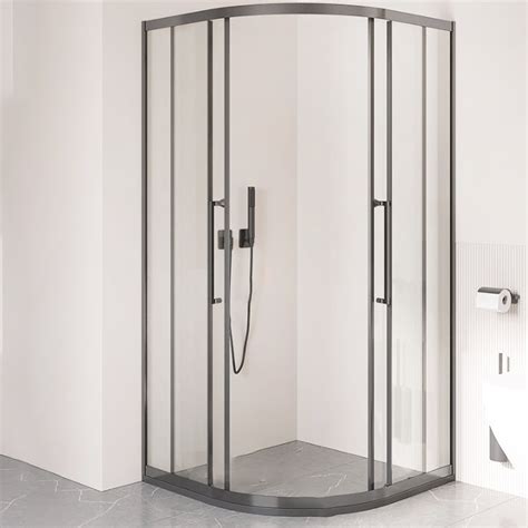 Framed Double Sliding Shower Stall Tempered Glass Shower Stall Clearhalo