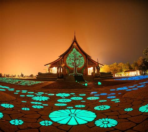 Premium Photo Architecture Of Church Temple With Bodhi Tree Glowing