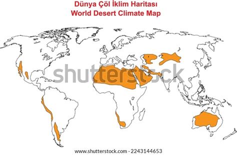 World Desert Climate Map Illustrator Stock Vector Royalty Free