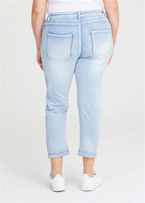 Shop Plus Size Broderie Patchwork Jean Blue Taking Shape Au