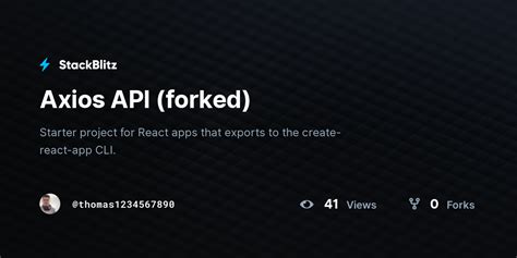 Axios Api Forked Stackblitz