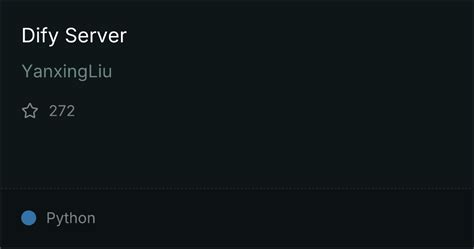 Dify Server By Yanxingliu Glama