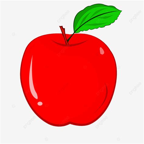 Gambar Png Seni Vektor Buah Apel Merah Dengan Latar Belakang Transparan