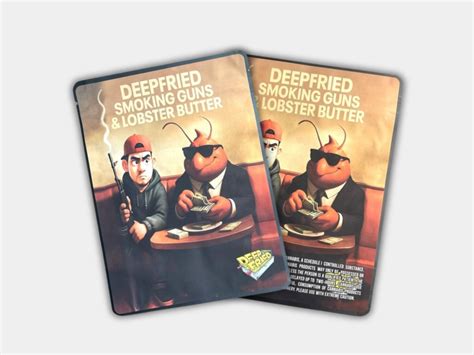 Deep Fried Smoking Guns And Lobster Butter Sticker 1oz Mylar Bag