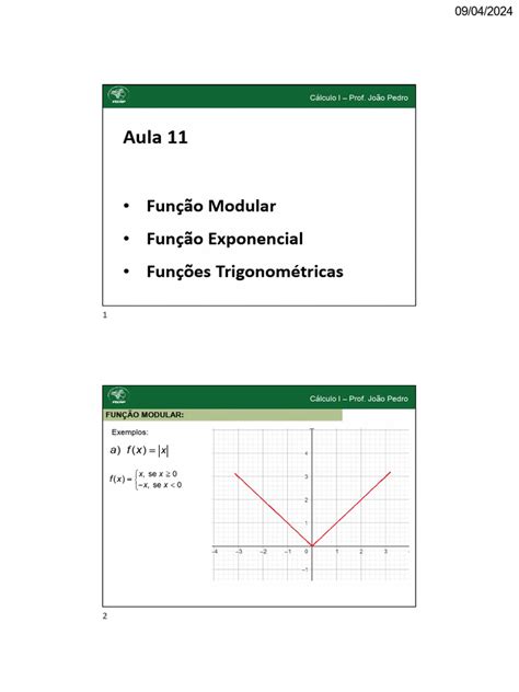 A12 Função Modular Exponencial Trigonométrica Pdf