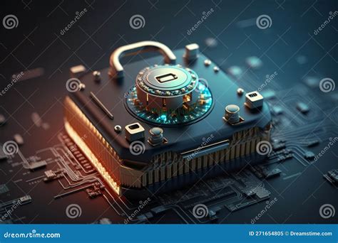 Cyber Security And Privacy Data Storage Protection Concept Generative Ai Stock Illustration