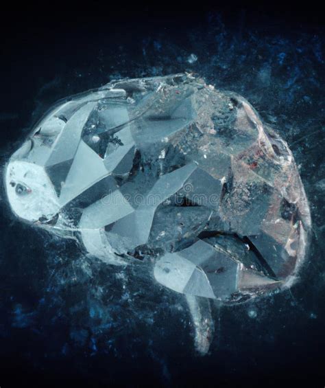 A Digital 3d Render Human Brain With Triangle Polygons Ai Generative