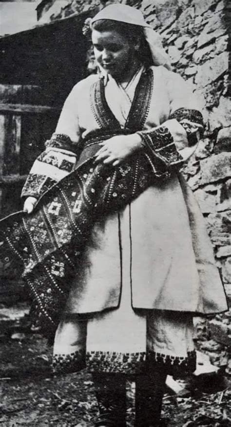 Bulgarian Woman In Traditional Clothing From The Village Of