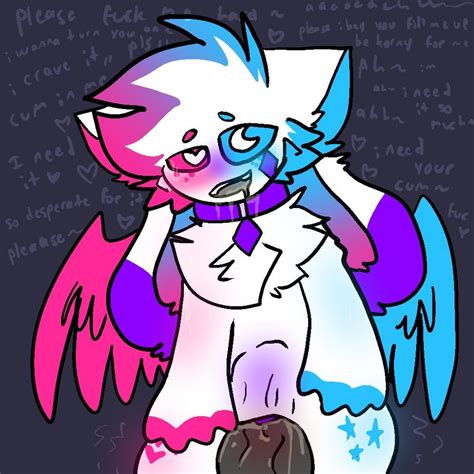 Rule 34 Blue Fur Blue Wings Collar Tag Crystal Kittydogcrystal