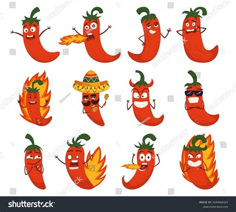 1 954 Face Cartoon Chilli Stock Vectors And Vector Art Shutterstock