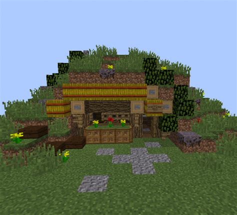 Hobbit Grass Thatched House Blueprints For Minecraft Houses Castles