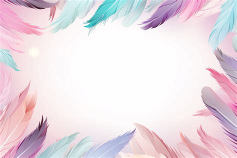 Pastel Feathers Border Background Graphic By Forhadx5 · Creative Fabrica