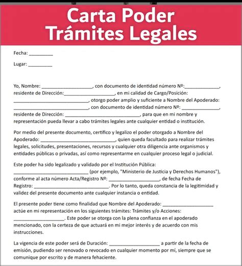 Carta Poder Para Trámites Tipos Y Ejemplos Para Descargar
