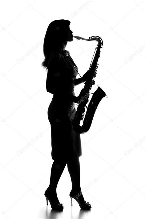 Female Saxophone Player Silhouette