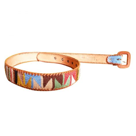 Cincho De Cuero Con Textil Mayan Boutique
