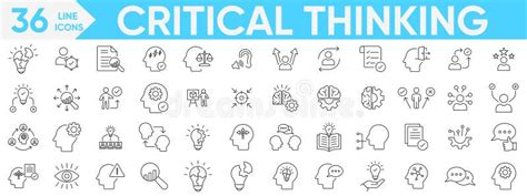 Critical Thinking Icon Seteditable Vector Symbols Of Analysis Logic