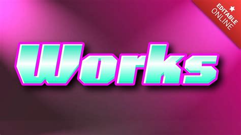 Works | Turquoise With Rotation Animation | Text Effect Generator