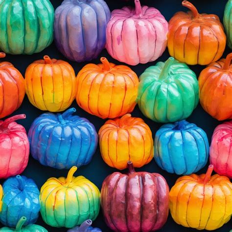 Premium Ai Image There Are Many Different Colored Pumpkins On Display In A Store Generative Ai