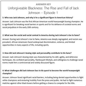 Episode 1 Ken Burns Unforgivable Blackness Documentary Questions