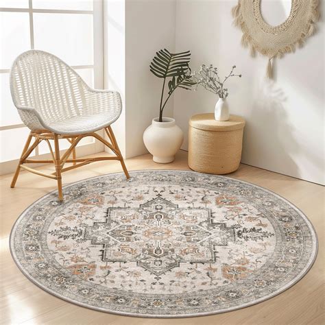 Genimo 5ft Round Area Rugs For Living Room Circle Rugs Machine