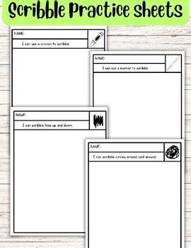 Scribble Packet Worksheets Beginning Drawing Preschool Fine Motor