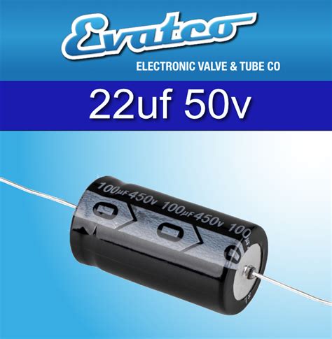 Evatco 22uf 50v Axial Capacitors 5 Pack