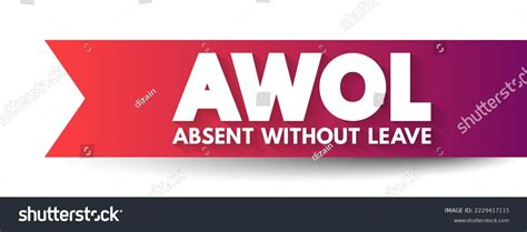 Awol Absent Without Official Leave Acronym Stock Illustration