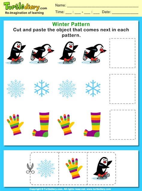 Complete The Pattern Cut And Paste Turtle Diary Worksheet