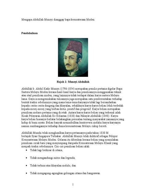 Mengapa Abdullah Munsyi Dianggap Bapa Kesusateraan Moden Pdf